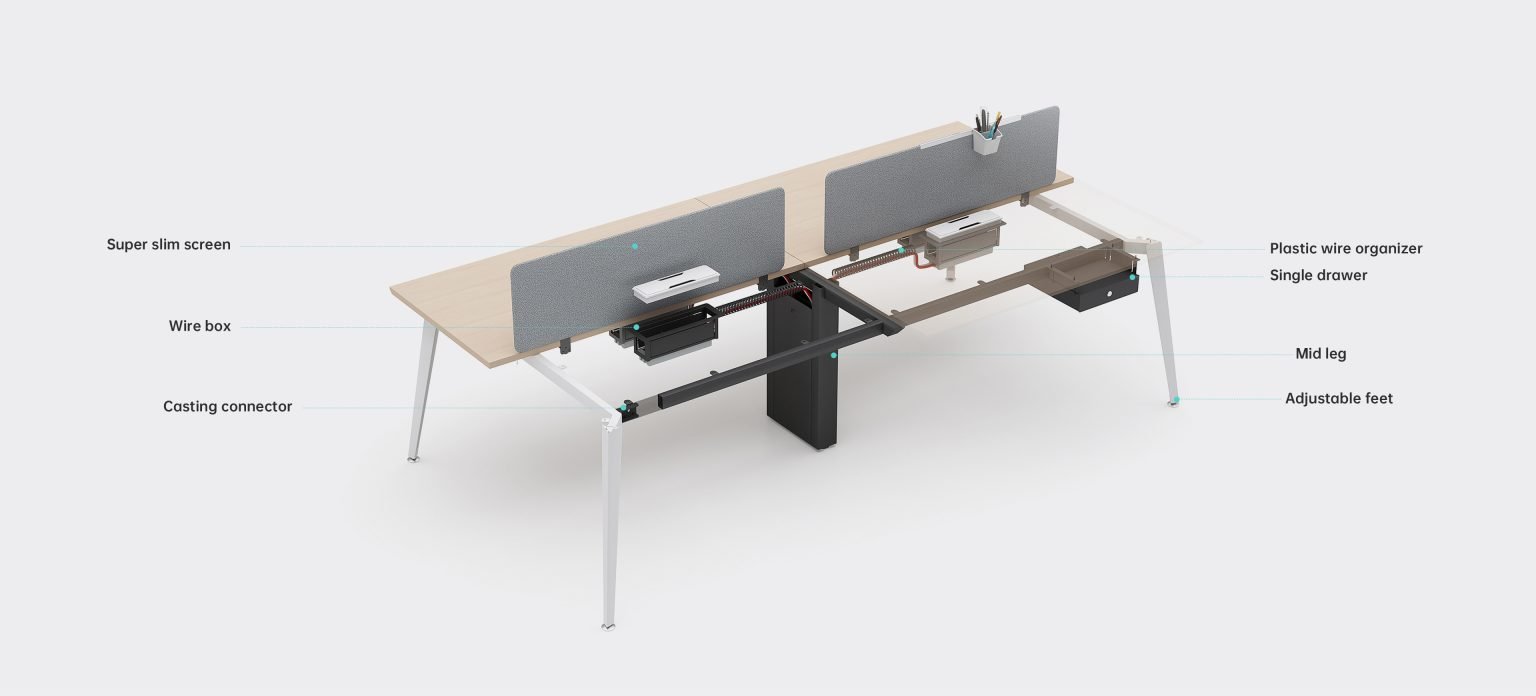 Angled Leg Workstation Table | FSC Certified Furniture