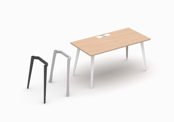 Office Workstation Table | Angled Tapered Legs