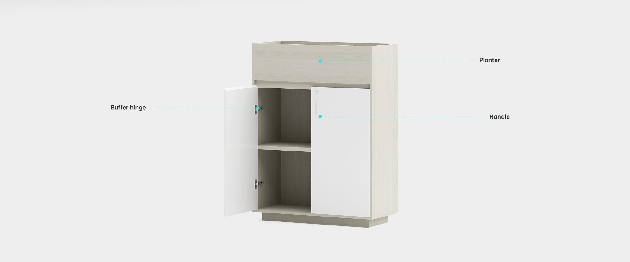 Modern Design Flower Storage Cabinet: Wooden Planter Cabinet for Office